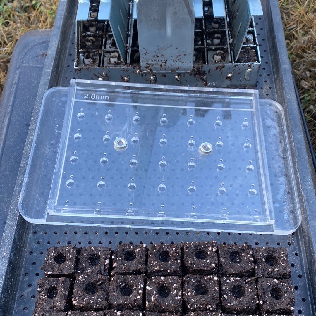 Soil Block Drop Seeder - Standing 35 - Complete Set – Mindful Farmer